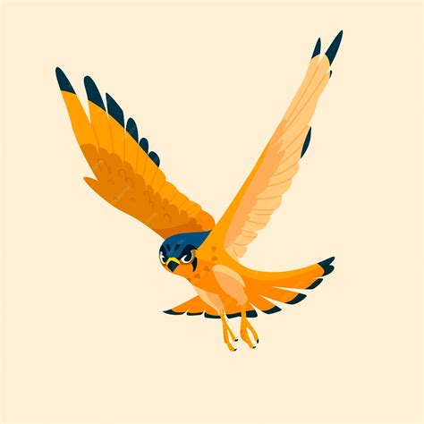 Premium Vector Hand Drawn Cartoon Falcon Illustration