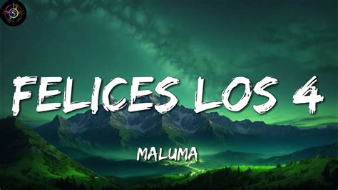 Maluma ╸felices Los 4 Letralyrics Youtube