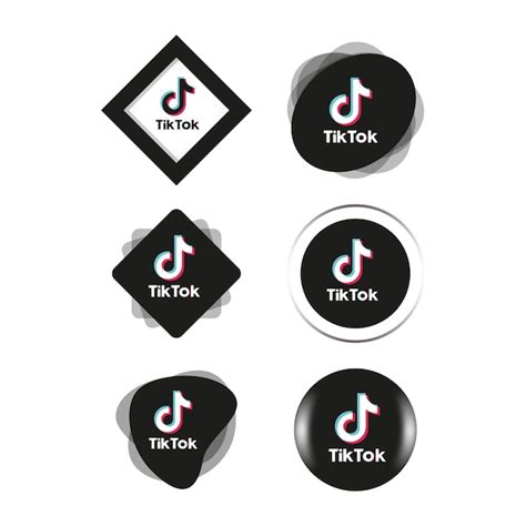 Tecnología De Icono De Logotipo De Redes Sociales Tik Tok Red Fondo