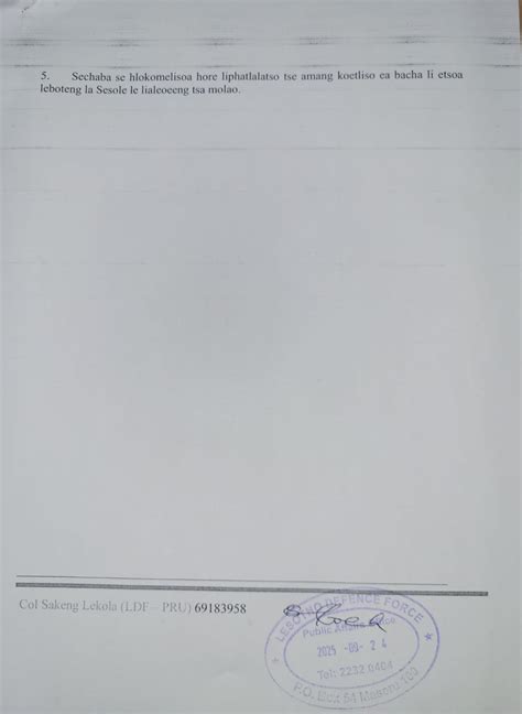 Lesotho Defence Force Added A New Lesotho Defence Force