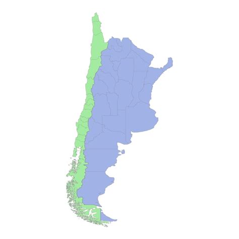 Mapa Político De Alta Calidad De Argentina Y Chile Con Fronteras O