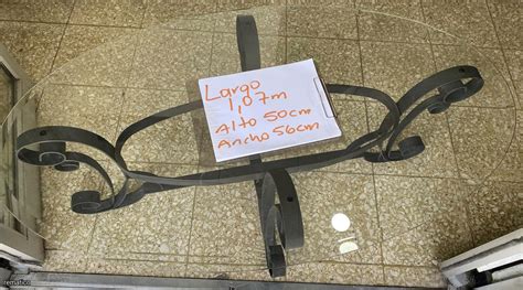 Centro Sala Sobre Biselado Base Metal Vintage