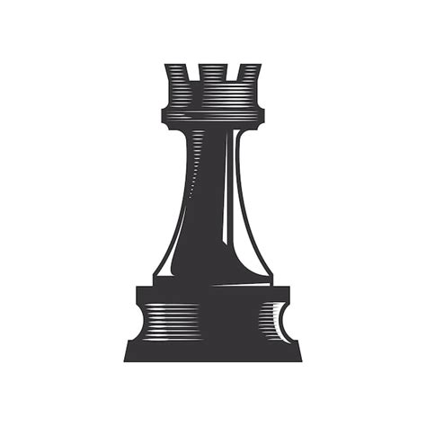 Premium Vector Chess Rook Vector Line Art Illustration