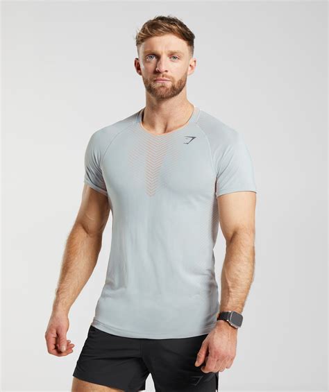 Gymshark Apex Seamless T Shirt Light Greyfluo Peach Gymshark