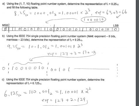 Solved A Using The 1 7 10 Floating Point Number System Chegg