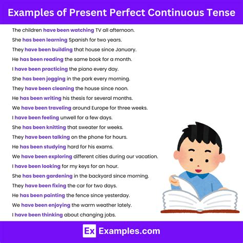 What Are 20 Exles Of Present Perfect Continuous Tense With Answers