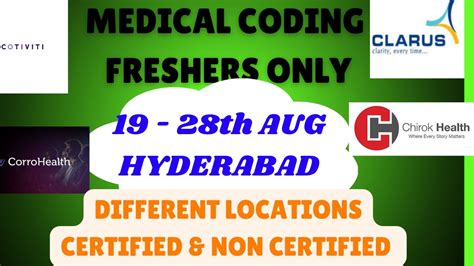 MEDICAL CODING JOBS GRADUATES CERTIFIED NON CERTIFIED Hyderabad