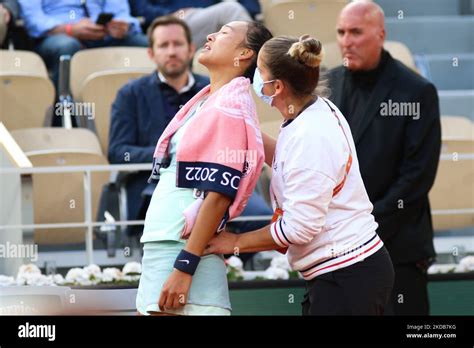 Zheng Qinwen During Her Match Against Iga Swiatek On Philipe Chatrier