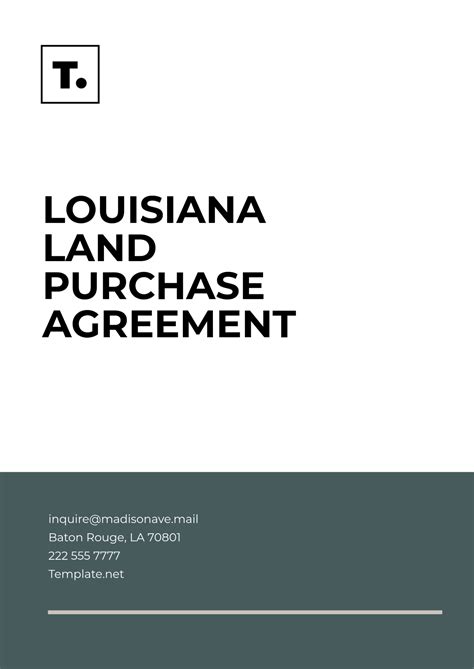 Free Louisiana Land Purchase Agreement Template To Edit Online