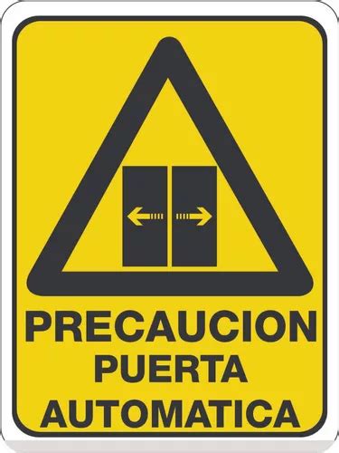 Precaución Puerta Automática Estireno 30x40 Sin Foto Mercadolibre