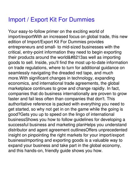 Ppt Pdf Read Download Import Export Kit For Dummies Powerpoint