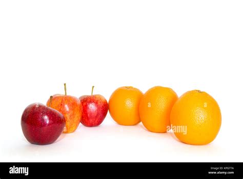 Comparing Apples To Oranges Stock Photo Alamy