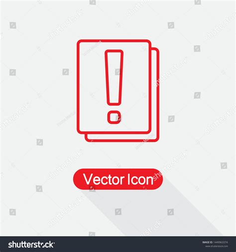 Exclamation Point Book Icon Vector Illustration Stock Vector Royalty