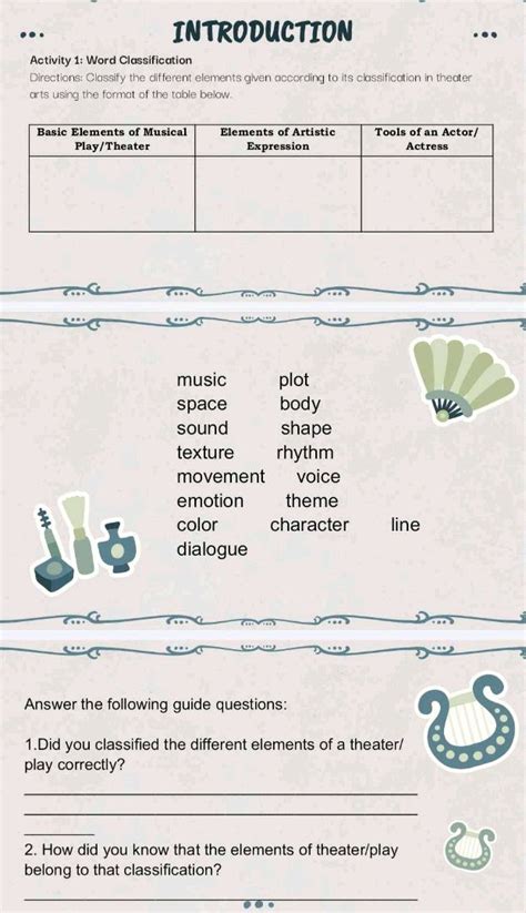 Introduction Activity Word Classification Studyx