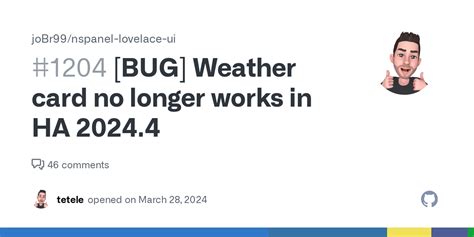 Bug Weather Card No Longer Works In Ha 20244 · Issue 1204 · Jobr99