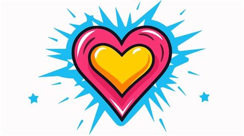 Heart Love Thunderbolt Pop Art Style Vector Icon Premium Ai Generated