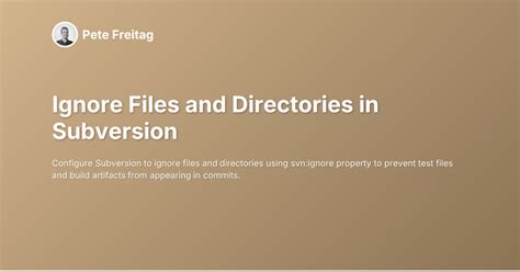ignore files and directories in subversion