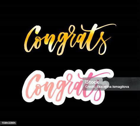 축 하 레터링 필기 현대 서 예 브러시 그려진 된 편지 영감 텍스트 벡터 일러스트 레이 션 배너 포스터 전단지 인사말 카드 용 템플릿 감탄에 대한 스톡 벡터 아트 및 기타