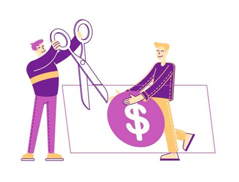 Businessman Cutting Cost Reduction Royalty Free Vector Image