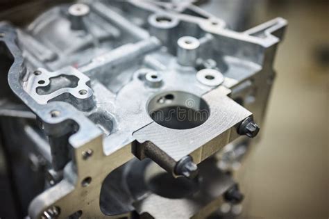 Automobile Cylinder Blocks Cases Ready For Engine Assembly Stock Image