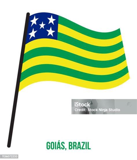 Goias 국기 흰색 바탕에 벡터 그림을 흔들며 브라질의 국가 국기 고이아스 주에 대한 스톡 벡터 아트 및 기타 이미지