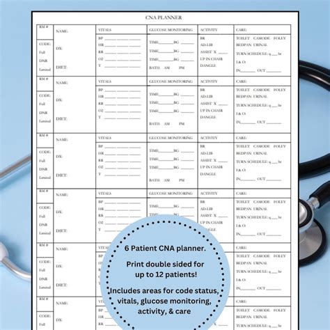 Nursing Assignment Sheet Etsy
