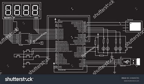 Vector Electrical Schematic Diagram Digital Usbinformation Stock Vector Royalty Free