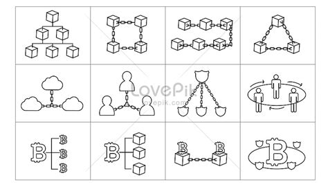 벡터 블록 체인 아이콘 Png 일러스트 무료 다운로드 Lovepik