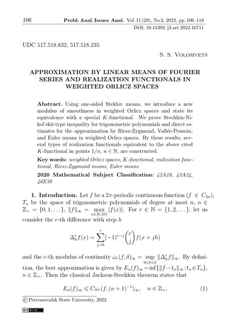 Pdf Approximation By Linear Means Of Fourier Series And Realization