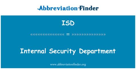 Isd Stands For Internal Security Department Abbreviation Finder