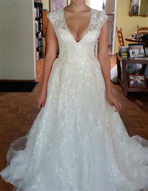 California Oleg Cassini V Neck Tulle Ball Gown Sizes 2 4