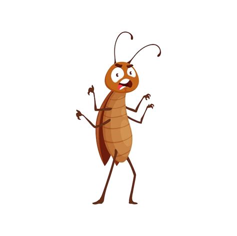 Stripfiguur Kakkerlak Boos Of Overstuur Bug Premium Vector