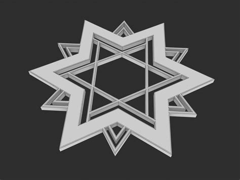 大卫之星 3D模型 3 dwg 3ds fbx max unknown obj stl Free3D