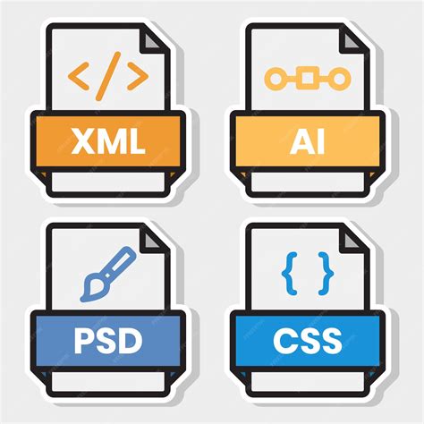Premium Vector Document File Format Folder Pdf Doc Xls  Zip Txt