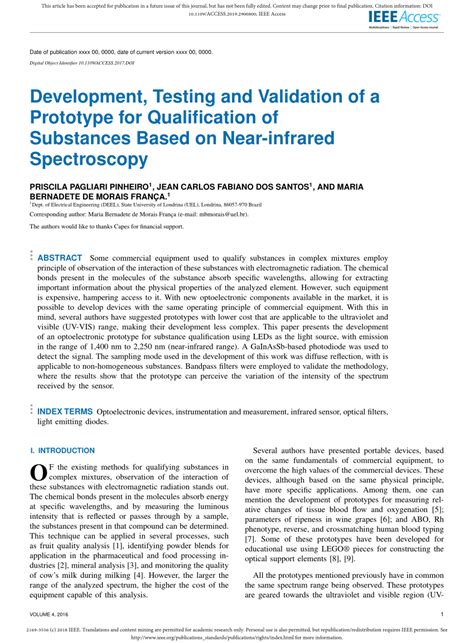 Pdf Development Testing And Validation Of A Prototype For Qualification Of Substances Based