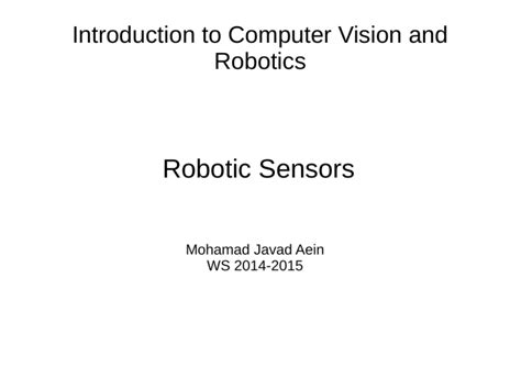 robotic sensors