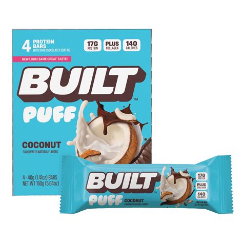 Built Bar Protein Bar Coconut Puff 17g Protein Collagen 140