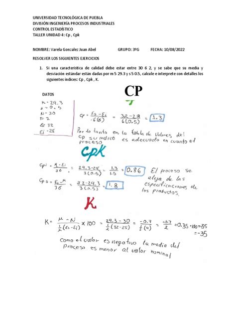 Cp Y Cpk Pdf