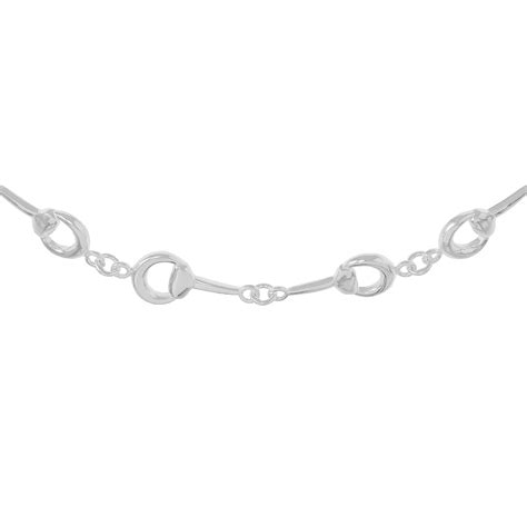 Sj58 75 Sterling Silver Fancy Snaffle Bracelet W J Sutton