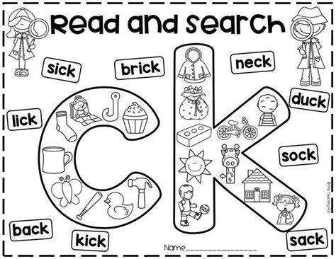 Ck Digraph Worksheet Read And Search Reading And Phonics In 2025