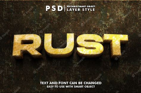 Premium Psd Rust 3d Realistic Text Effect Premium Psd With Smart Object