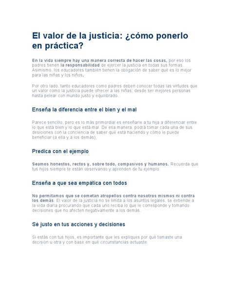 El Valor De La Justicia Pdf