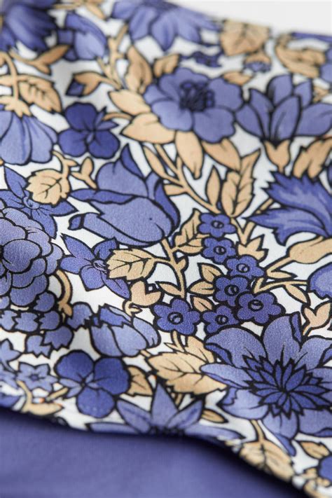 High Waist Bikini Briefs Høj Talje Normallang Blå Blomster Dame