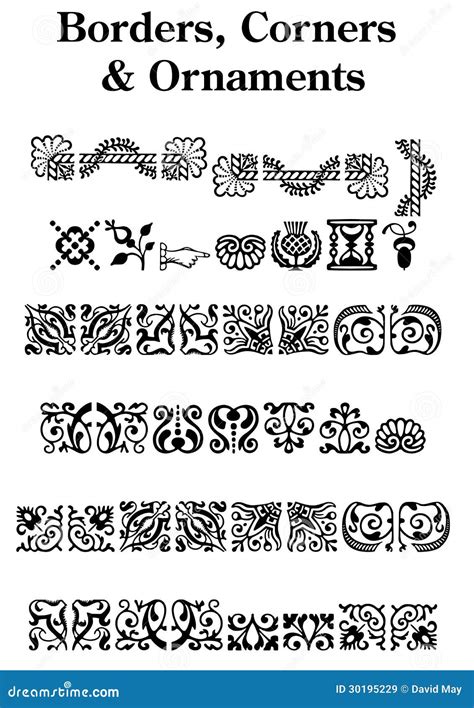 Vintage Borders Corners Ornaments Stock Vector Illustration Of