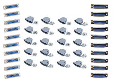 Esptronics 10 Pair Db25 Serial Connector Rs232 25 Pin Double Row Welded Head Male And Female