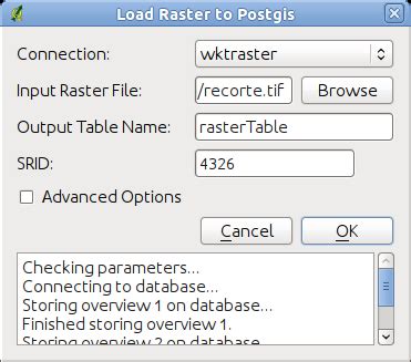Qgis Plugin Interface To Upload Raster To Postgis Download Scientific Diagram