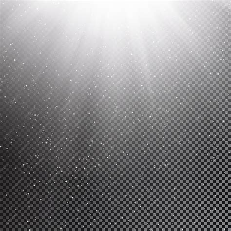 透明な背景に落ちる雪と太陽 プレミアムベクター