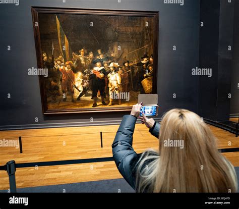 The Night Watch Painting By Rembrandt Van Rijn At The Rijksmuseum In