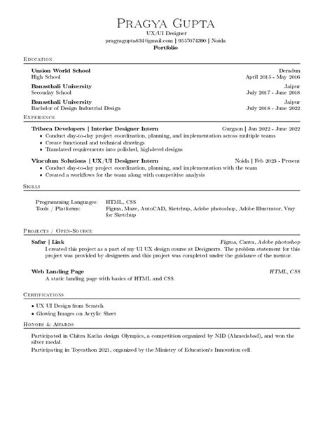 Pragyas Resume Hackerresume Pdf Computing Web Development