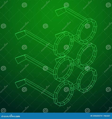 Nerd Round Retro Glasses Wireframe Vector Illustration Stock Vector Illustration Of Frame